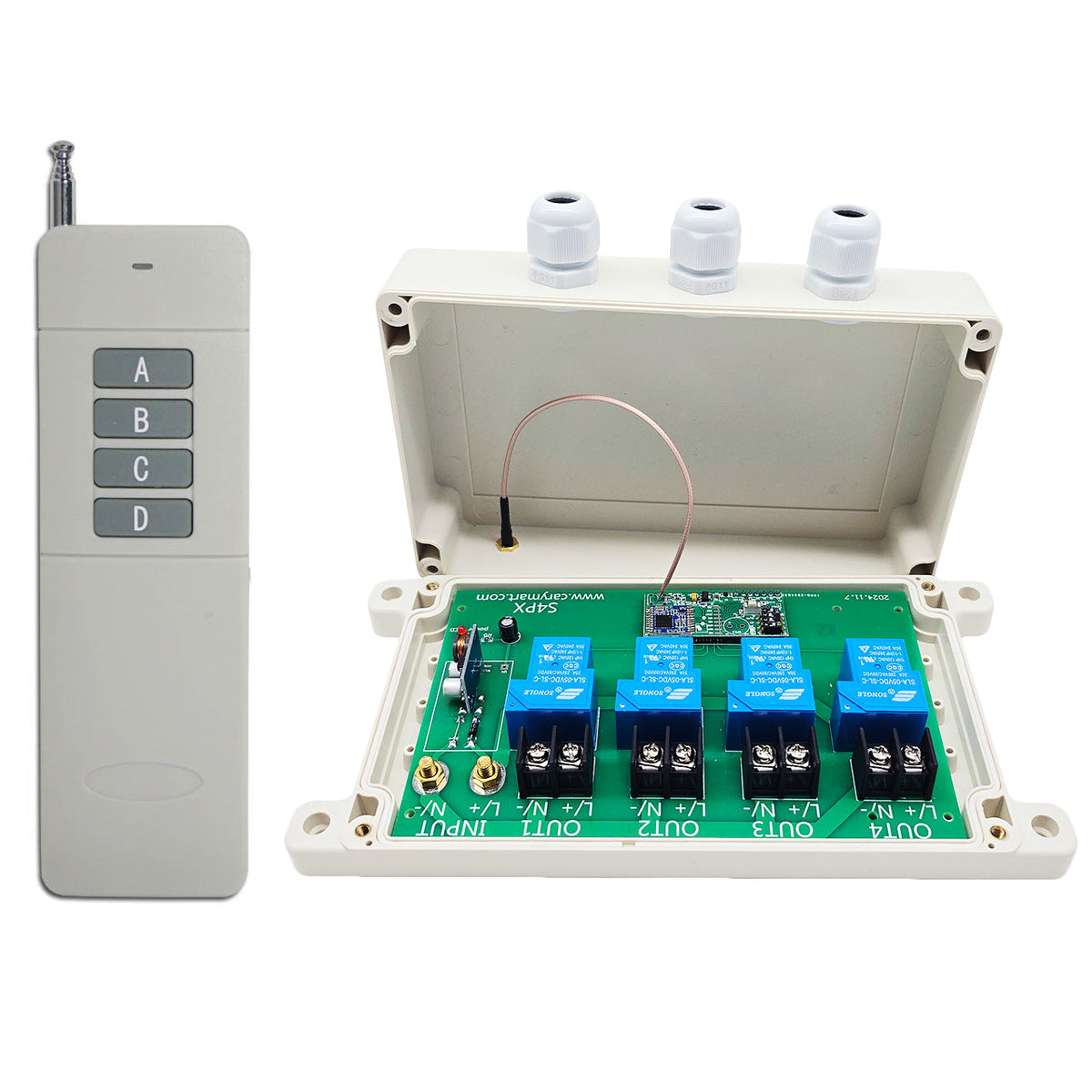 Long Range 5km Wireless Remote Control Switch Kit 4 CH DC Power Output – Remote Control Switches ...
