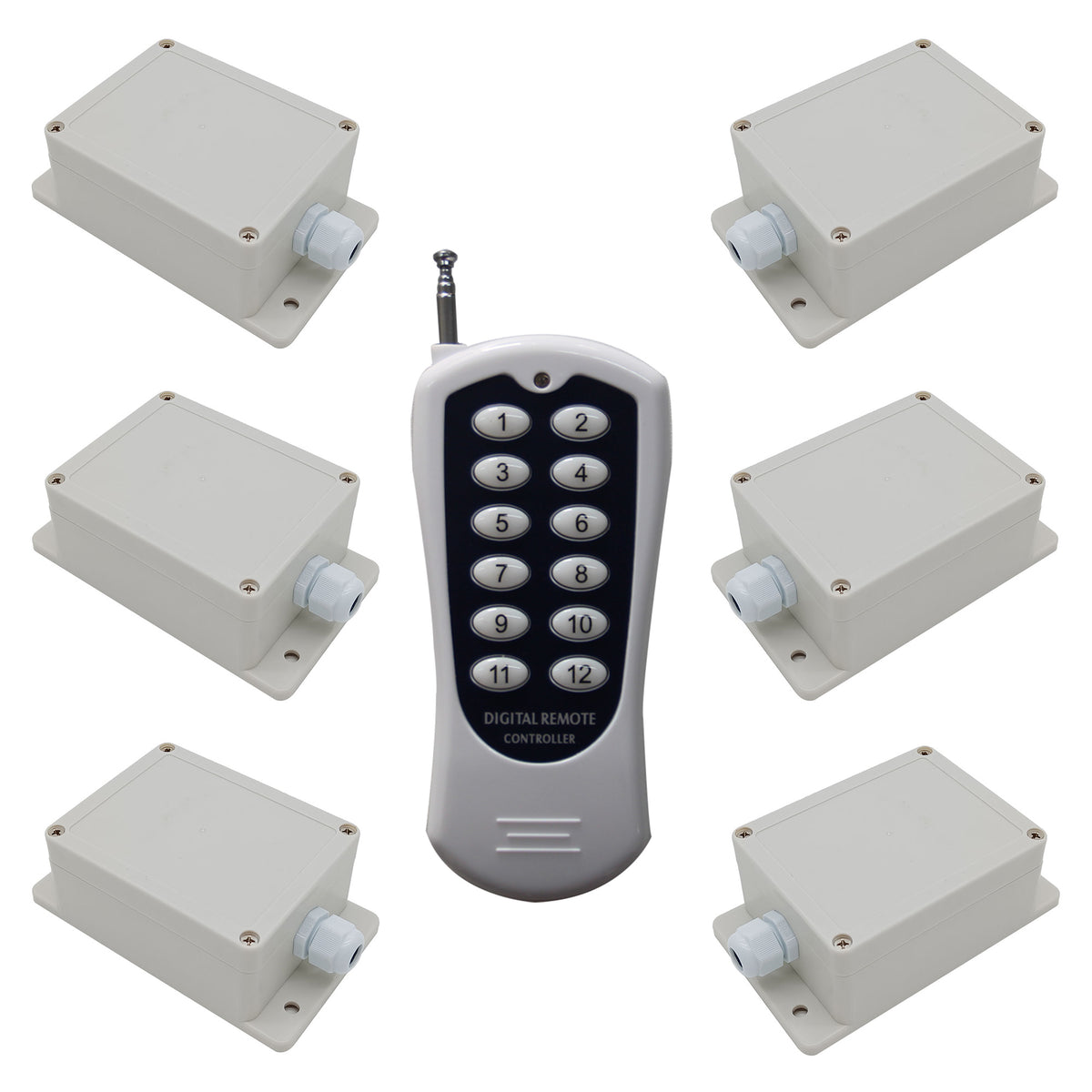 AC Wireless Remote Control Switch Kit 6 Receivers and one Transmitter ...