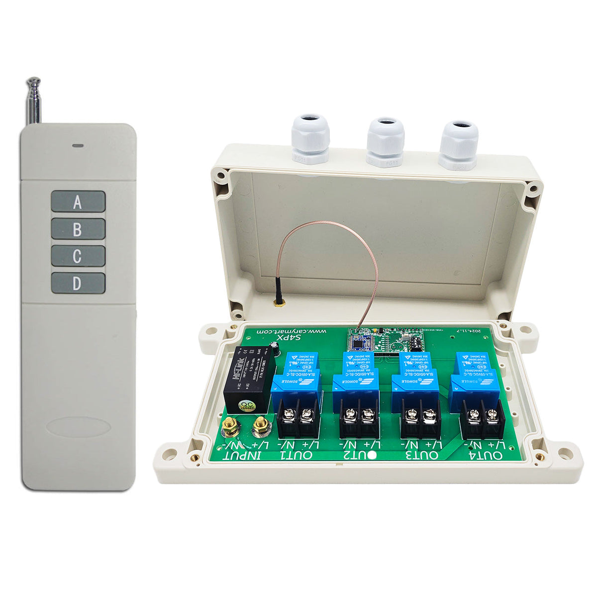 4 Ways Long Distance 5km Wireless Remote Control Switch Kit – Remote ...