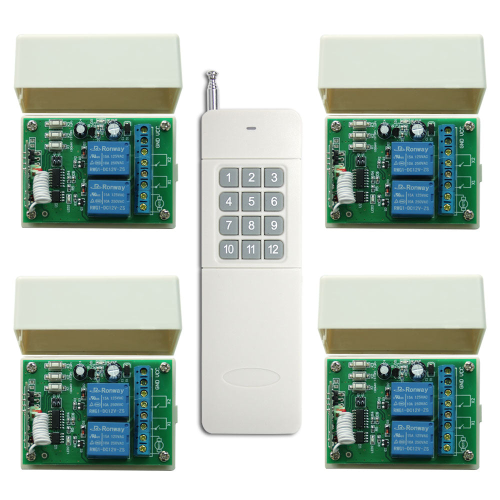 4 Way Wireless Remote Control Switch Kits for 12V 24V Electric Motor ...