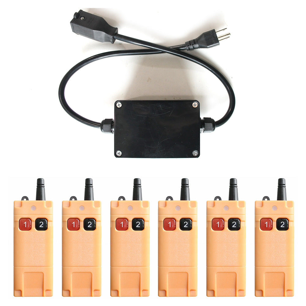 Six transmitters control a wireless switch with US plug and socket ...