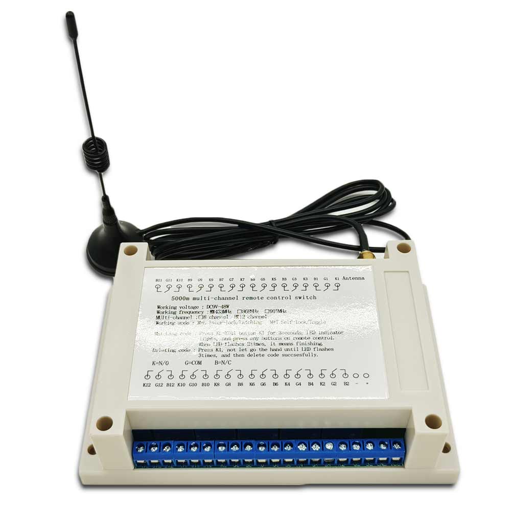 Long Range 5km 12 Way DC 12V 24V Wireless RF Relay Switch Receiver ...