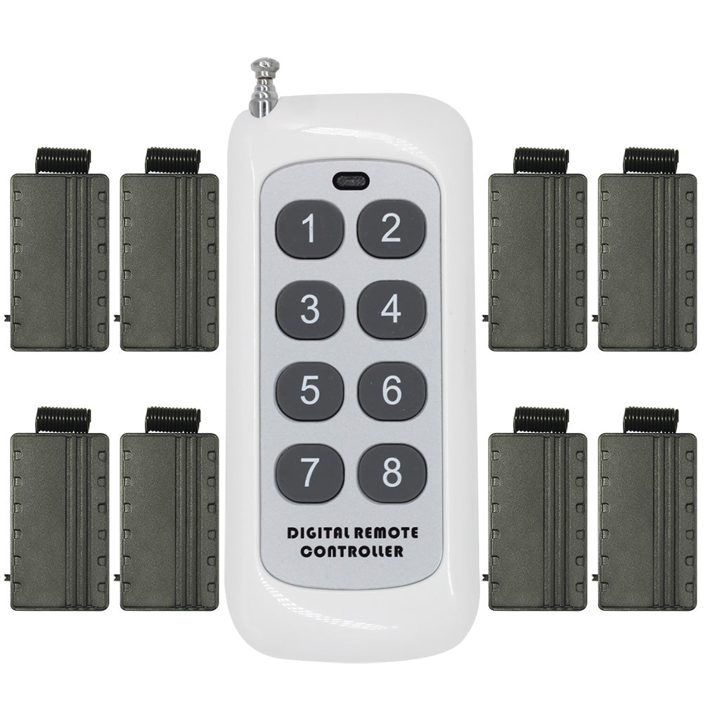 Eight 1.5V Wireless Vibration Reminder with 8 Button RF Remote Control ...