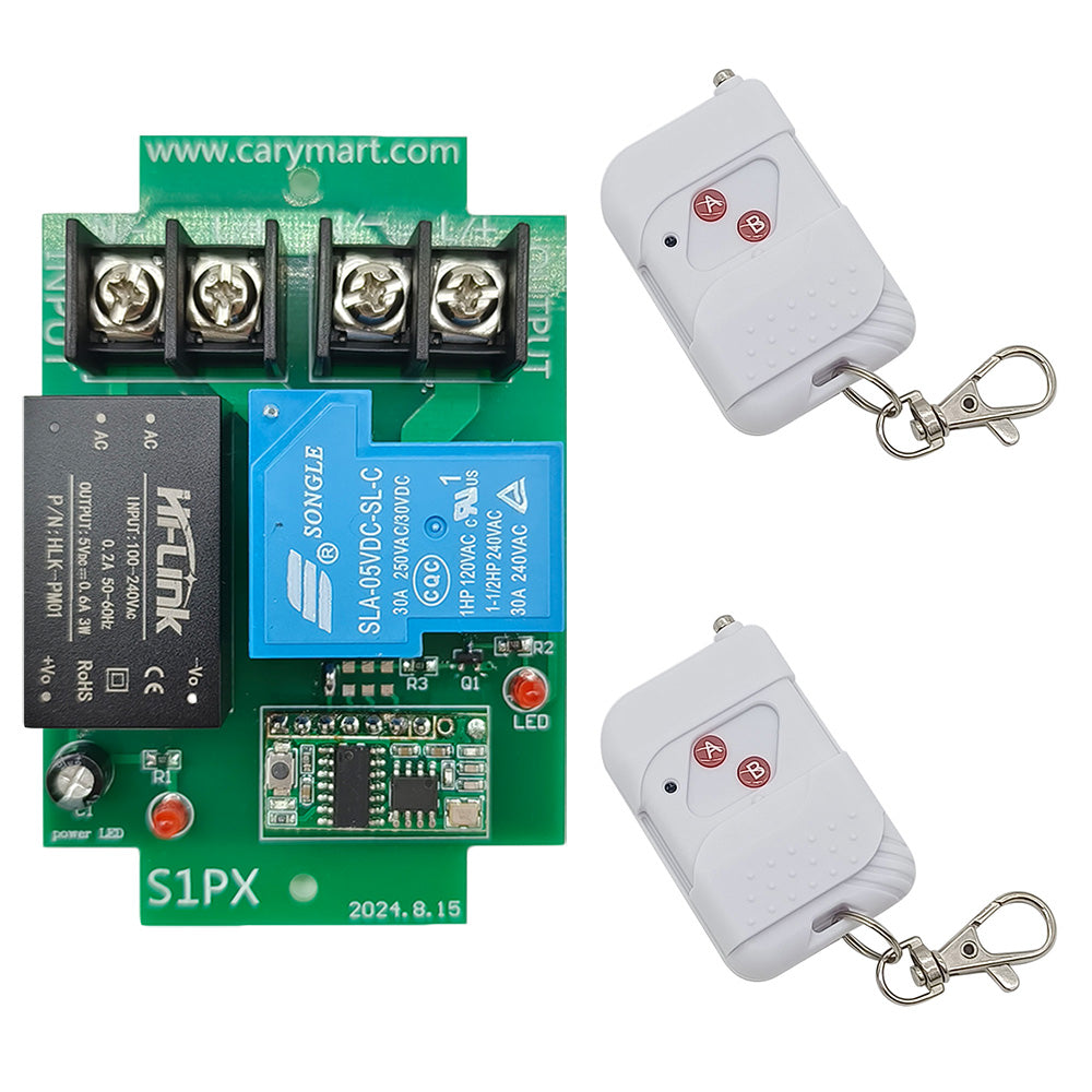 120V 220V 30A Wireless Remote Control Switch Kit 1 Way AC Input Output ...