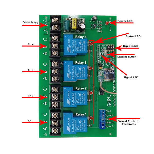 Long Range 4 Way AC 120V 220V Wireless Remote Control Switch Kit ...